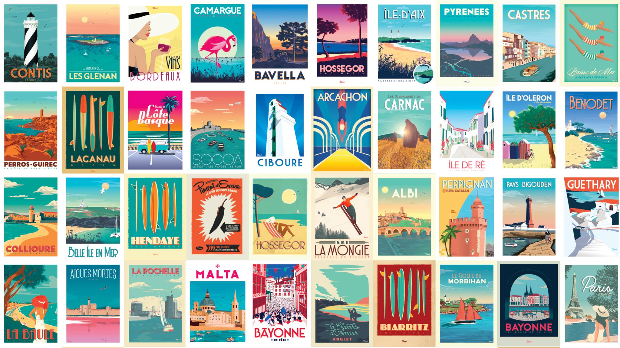 Marcel Travel Posters – Bayonne Shopping – Bayonne